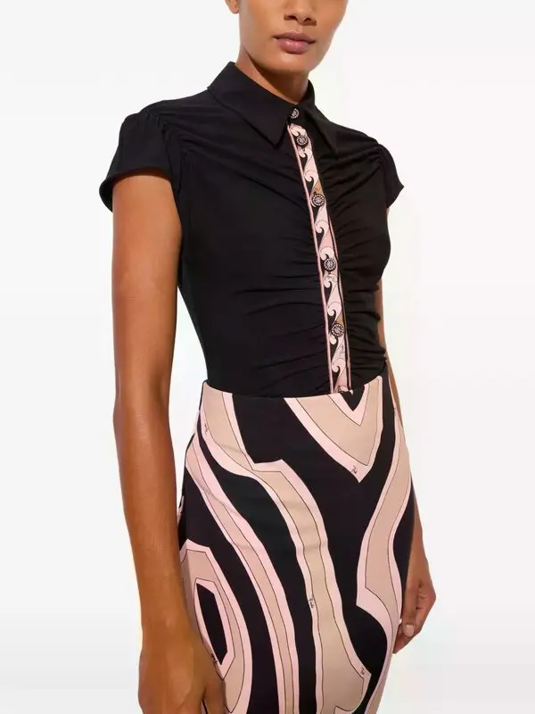 Emilio Pucci Drape Detail Blouse - Black