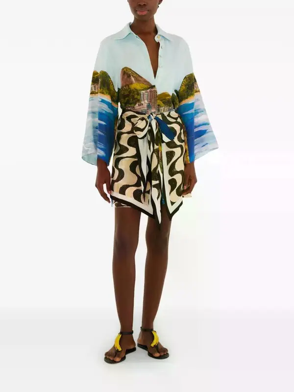 Farm Rio Printed Tie Dress