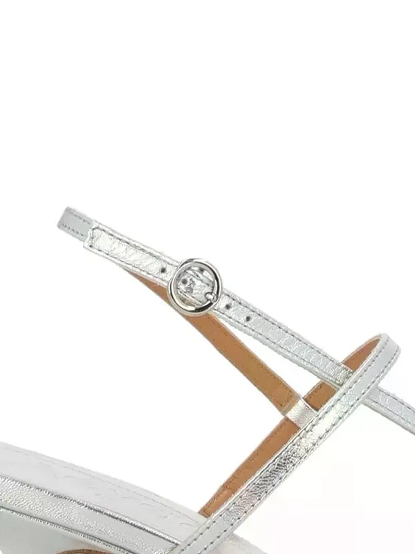 AeydĒ Leather Heeled Sandals - Silver
