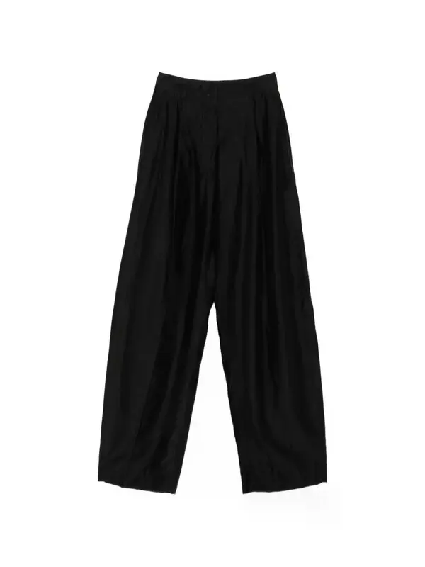 THELATEST Billie Crinkled-effect Wide Leg Trousers - Black