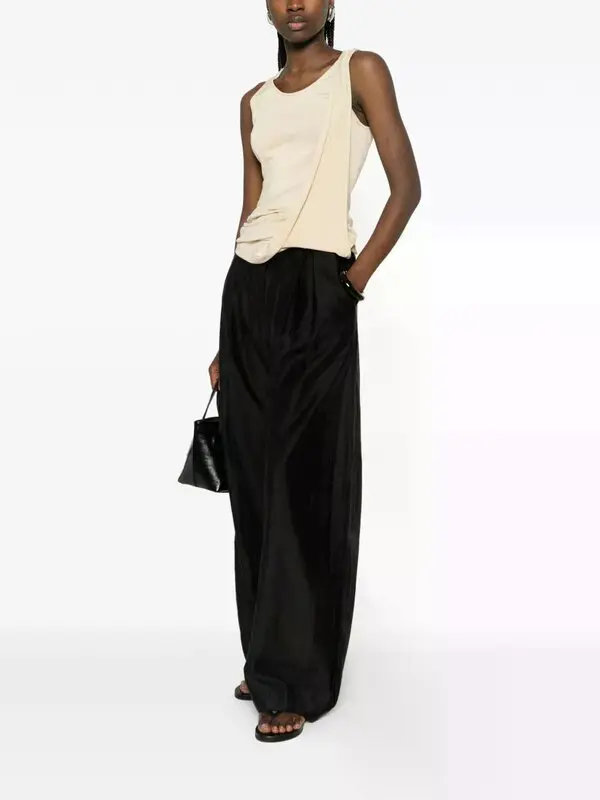 THELATEST Billie Crinkled-effect Wide Leg Trousers - Black