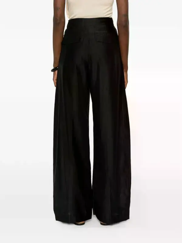 THELATEST Billie Crinkled-effect Wide Leg Trousers - Black