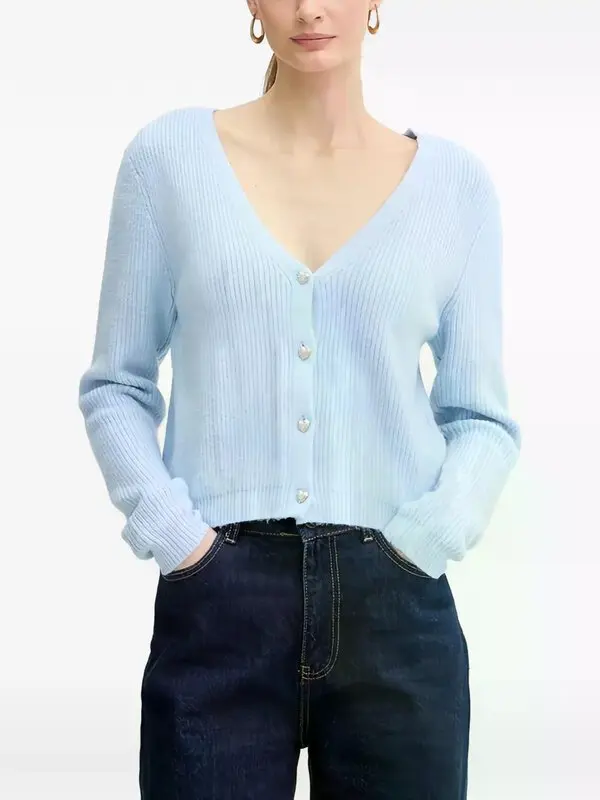 MORGAN Heart Button V-neck Knitwear
