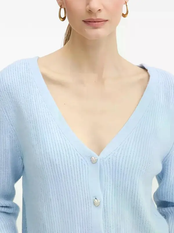 MORGAN Heart Button V-neck Knitwear
