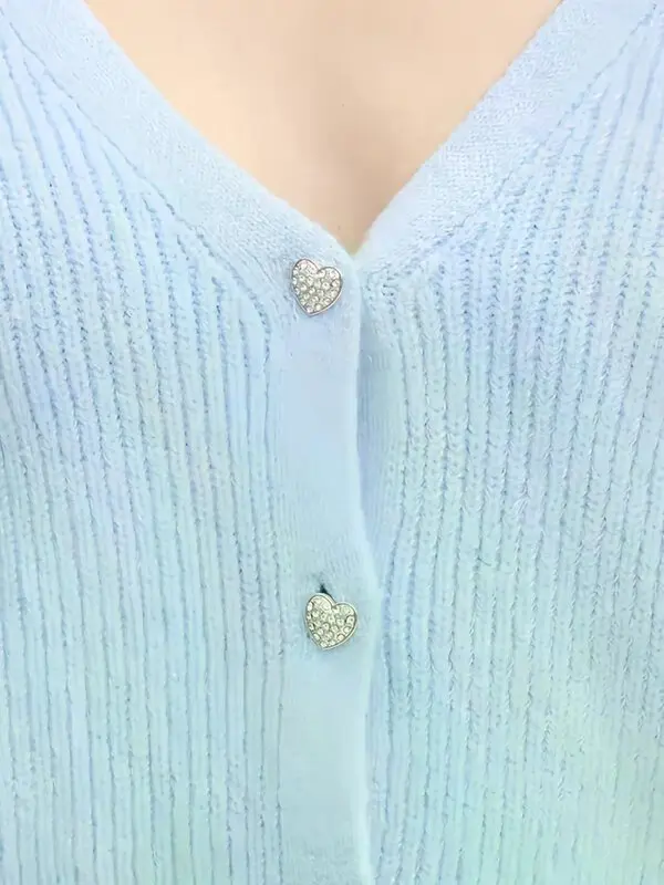 MORGAN Heart Button V-neck Knitwear