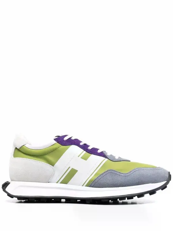 Hogan Logo Panelled Sneakers - Green