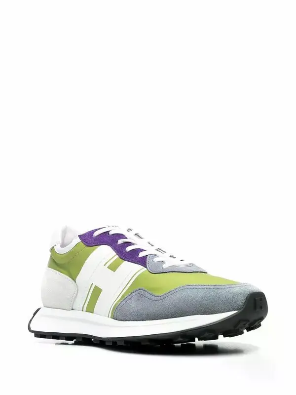 Hogan Logo Panelled Sneakers - Green