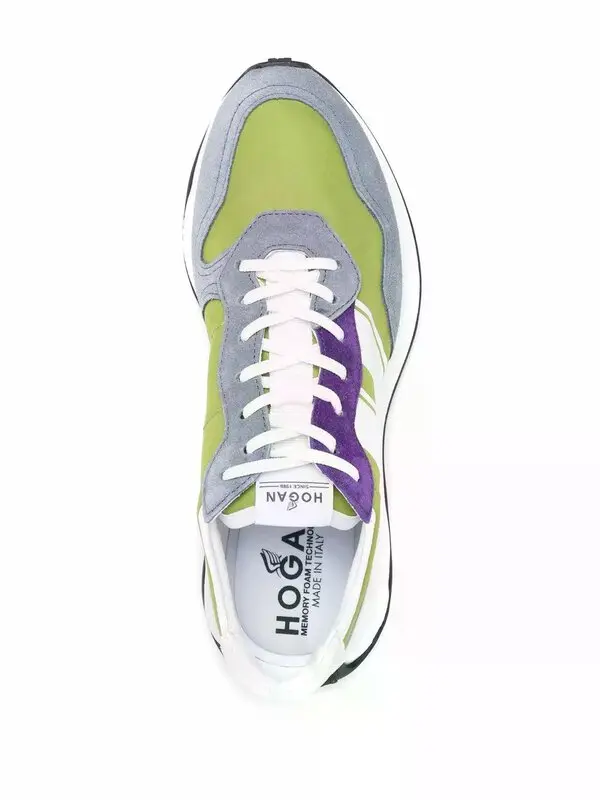 Hogan Logo Panelled Sneakers - Green