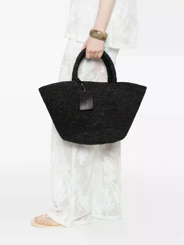 Manebí Panier Raffia Tote - Black