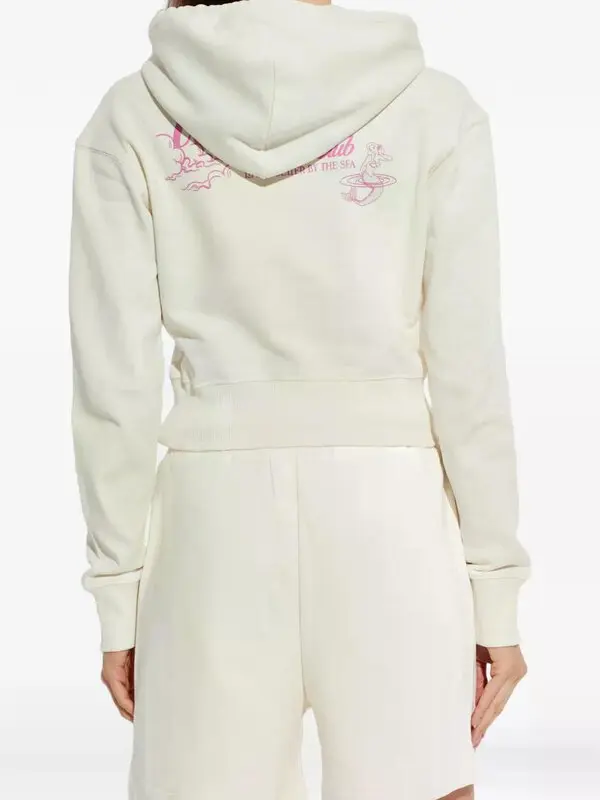 Versace Cropped Cotton Sweatshirt With Graphic Print
