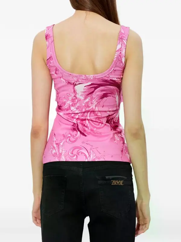 Versace Wave Baroque Print Tank Top