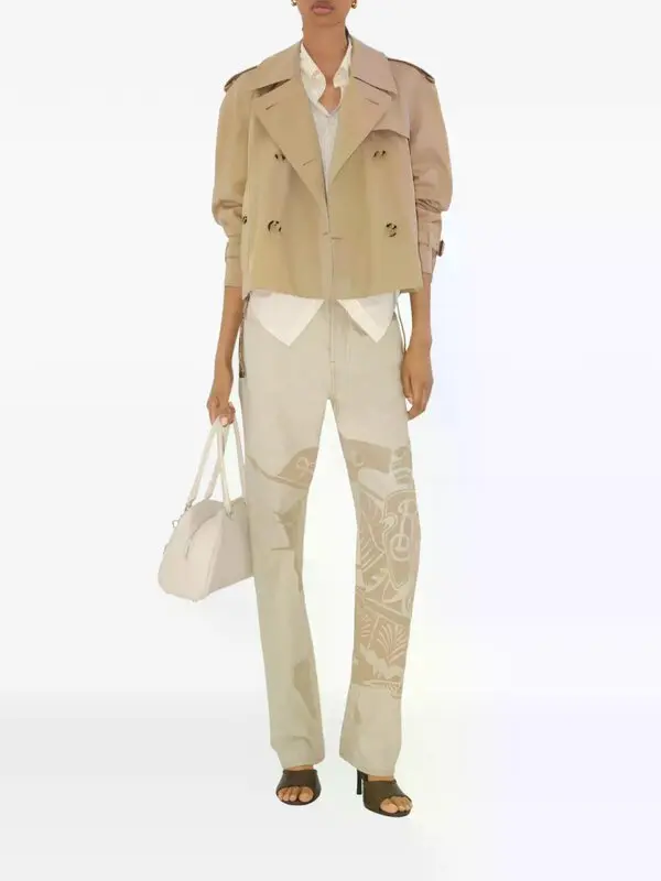 Burberry Cropped Mayfair Trench Jacket - Neutrals