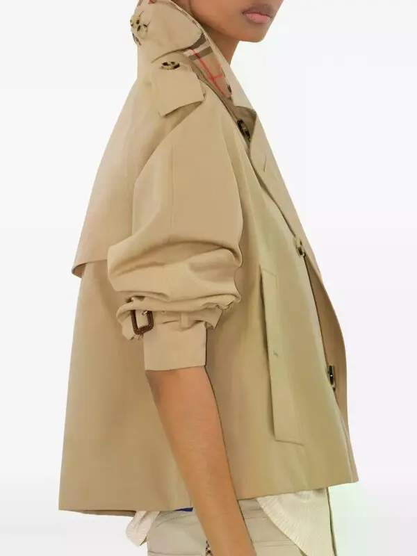 Burberry Cropped Mayfair Trench Jacket - Neutrals