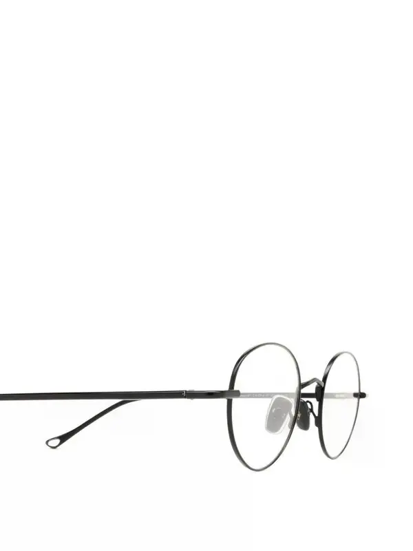 EYEPETIZER Ginger Round Frame Eyeglasses With Clip-on Detail - Black