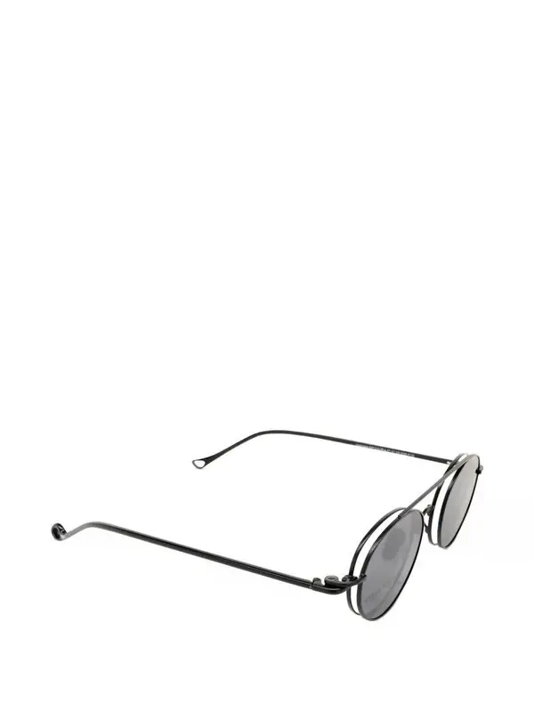 EYEPETIZER Ginger Round Frame Eyeglasses With Clip-on Detail - Black