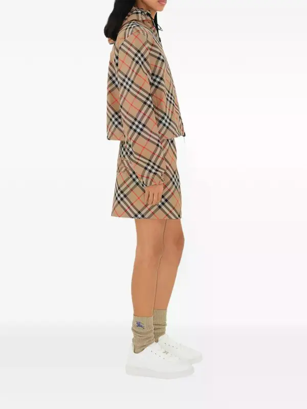 Burberry Cropped Reversible Check Jacket - Neutrals