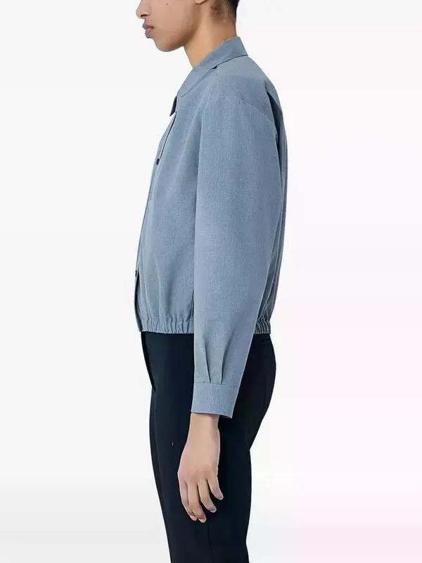 JIL SANDER Cropped Wool Jacket - Blue