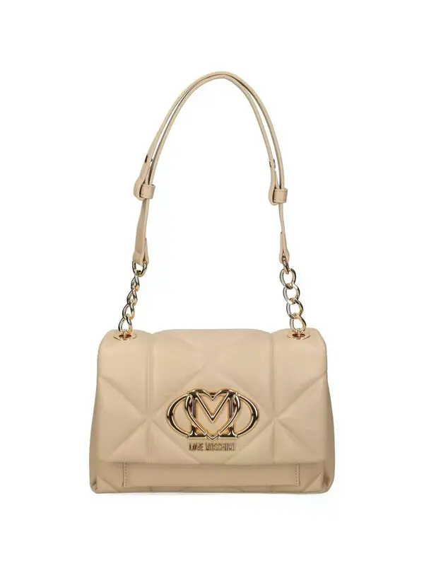 Moschino Quilted Cross Body Bag With Chain Strap - Neutrals