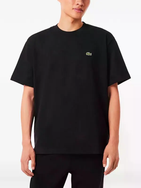 Lacoste Embroidered-logo T-shirt - Black