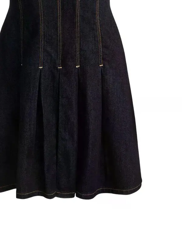 Alice + Olivia Hollis Flared Denim Mini Dress