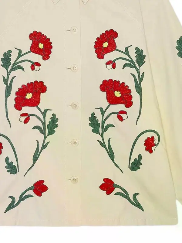 The Great. Floral Embroidered Commodore Jacket