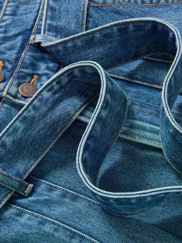 Veronica Beard Jaylen Belted Denim Shorts