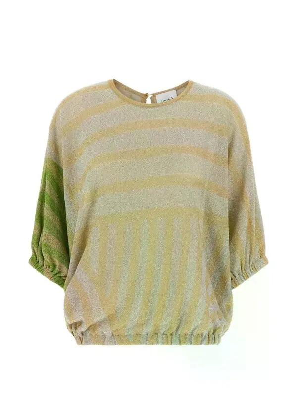 NUDE Striped Short Sleeve Sweater