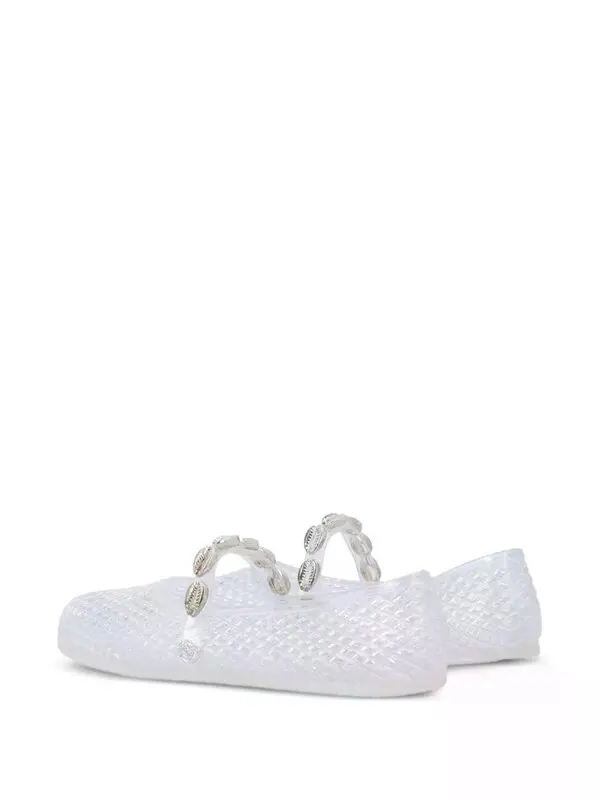 ANCIENT GREEK SANDALS Shell Embellished Ballet Flats - White