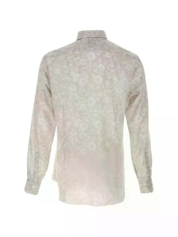 BARBA NAPOLI Floral-print Button Shirt - Neutrals