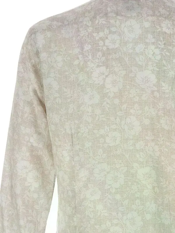 BARBA NAPOLI Floral-print Button Shirt - Neutrals