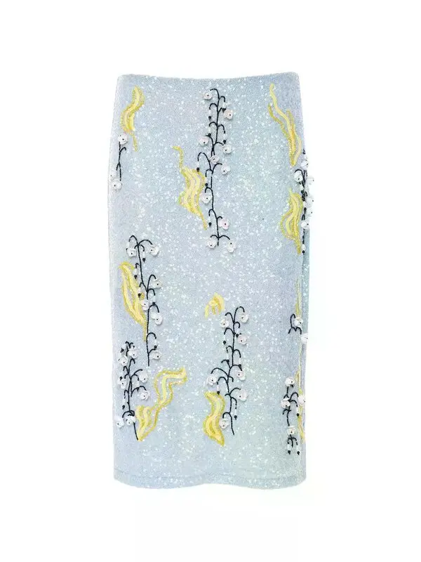 DES_PHEMMES Sequin-embellished Midi Skirt - Blue