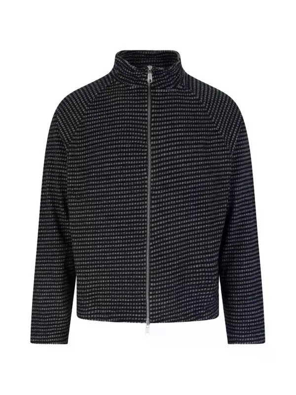 MFPEN Checked Zip-up Cardigan