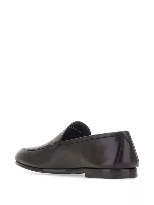 FABI Leather Flat Loafers