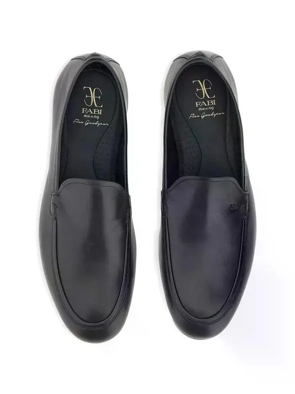 FABI Leather Flat Loafers