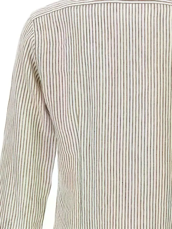 BARBA NAPOLI Striped Button Shirt - Neutrals