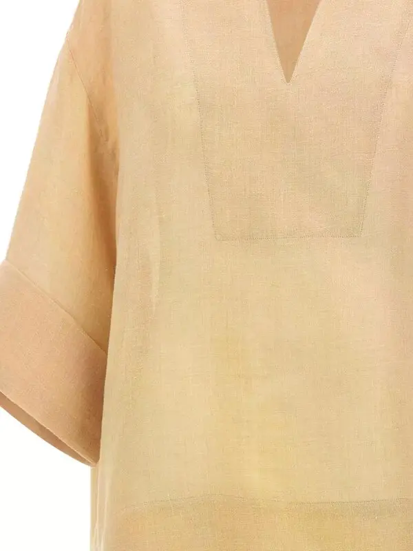 Eleventy V-neck Short-sleeve Blouse