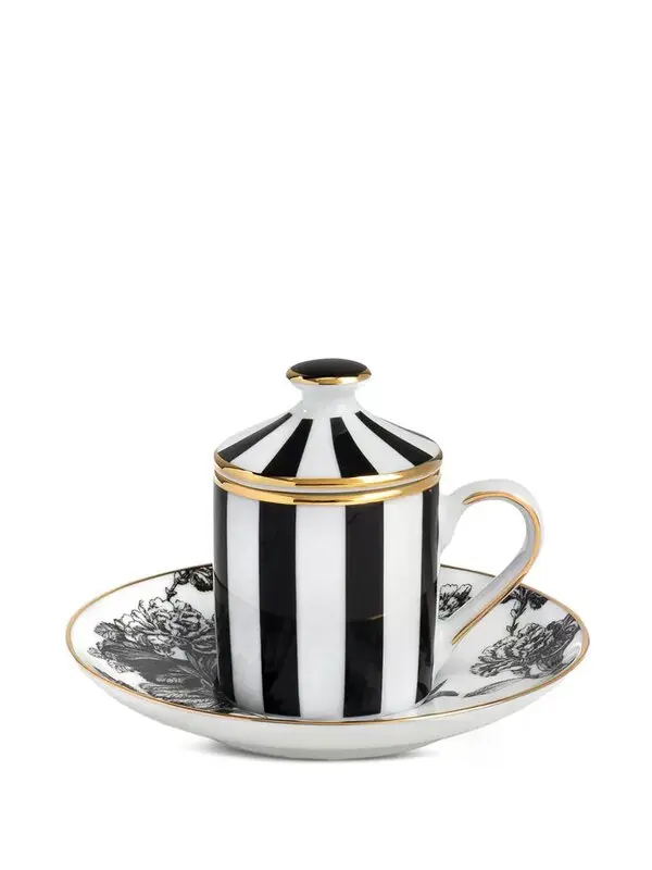 SIMONE GUIDARELLI HOME Tangerine Garden Striped Espresso Cup Set