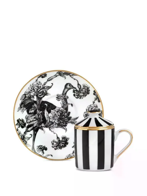 SIMONE GUIDARELLI HOME Tangerine Garden Striped Espresso Cup Set