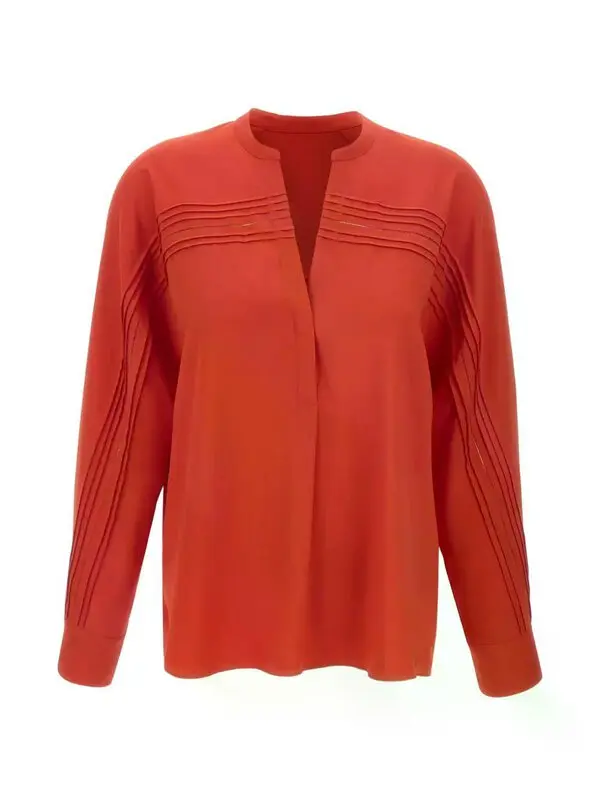 Vince Long-sleeve Blouse With Pleated Detailing