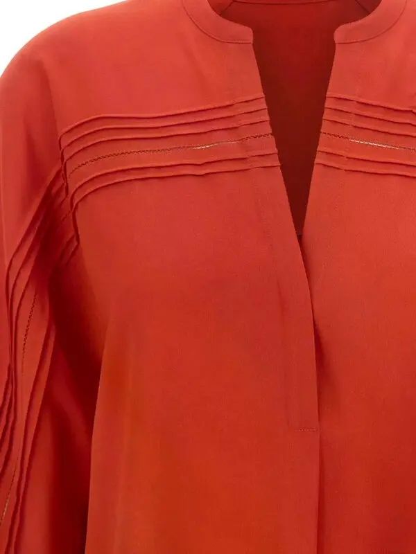 Vince Long-sleeve Blouse With Pleated Detailing