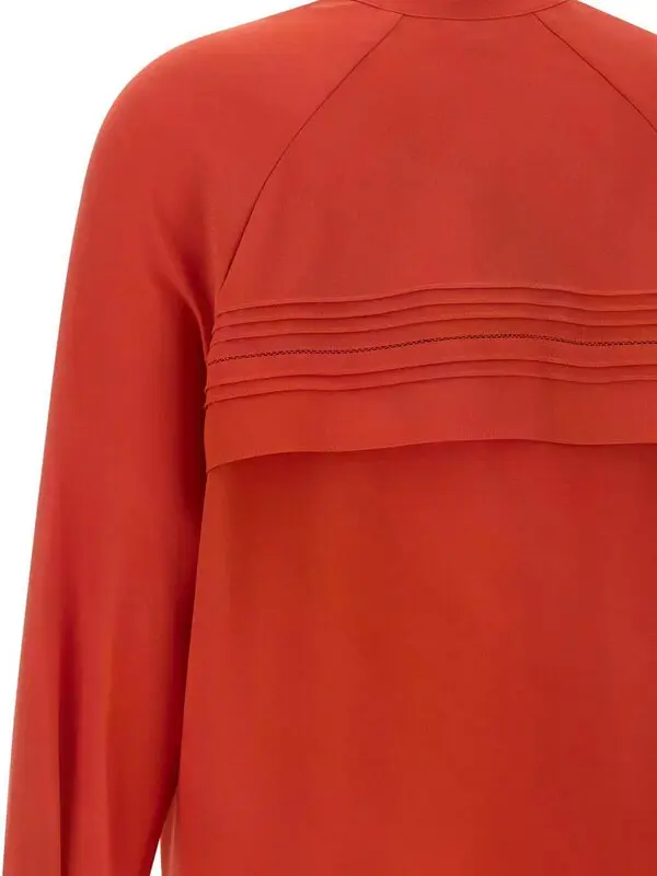 Vince Long-sleeve Blouse With Pleated Detailing