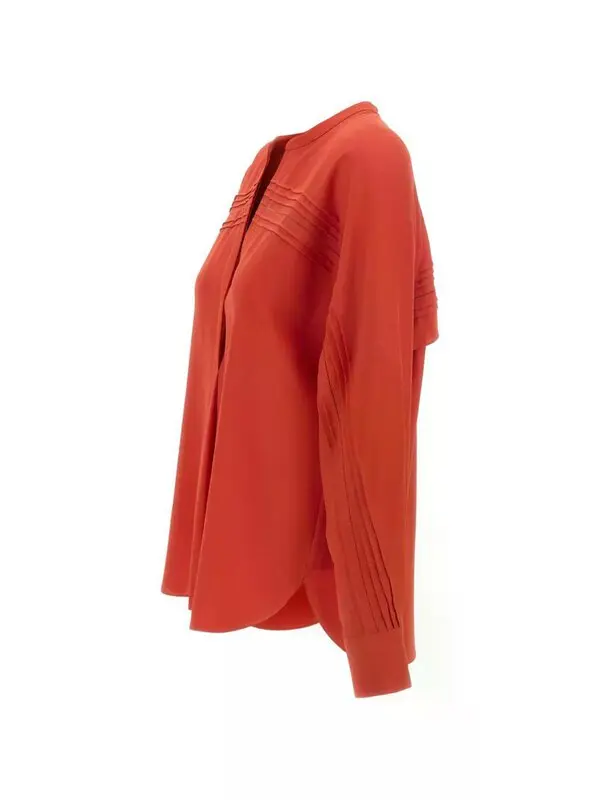 Vince Long-sleeve Blouse With Pleated Detailing
