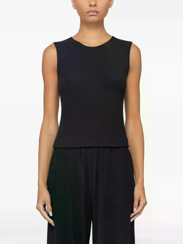 LESET Lauren Ribbed Top - Black