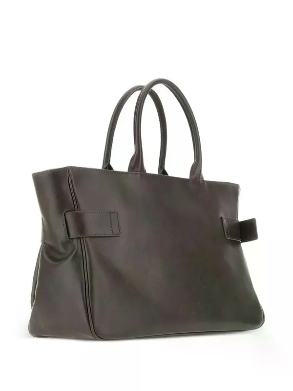 OSOI Buckle Charm Leather Tote Bag - Brown