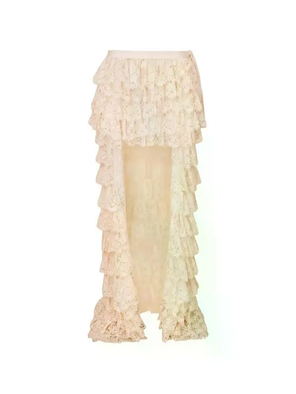 LoveShackFancy Camilia Lace Ruffled Maxi Skirt