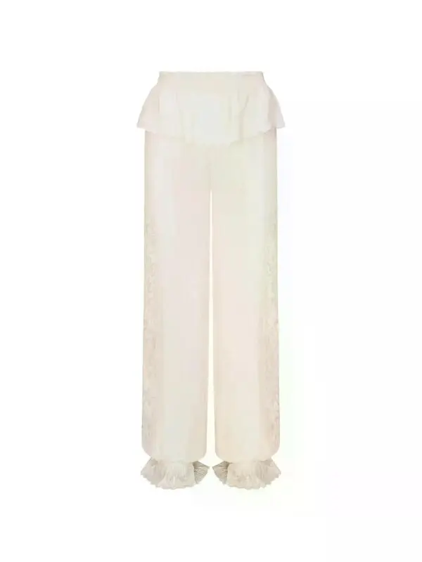 LoveShackFancy Lace Detail Trousers