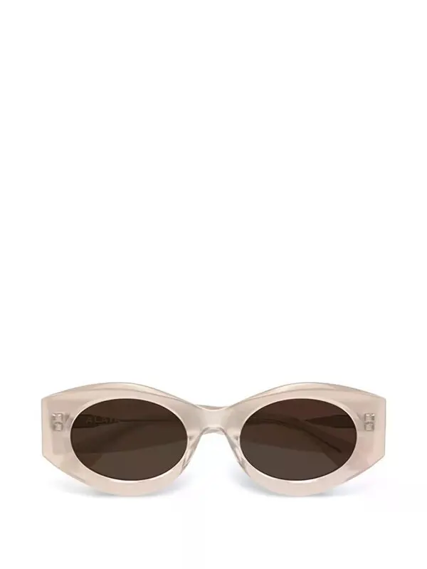 AZZEDINE ALAIA Oval-frame Sunglasses - Neutrals