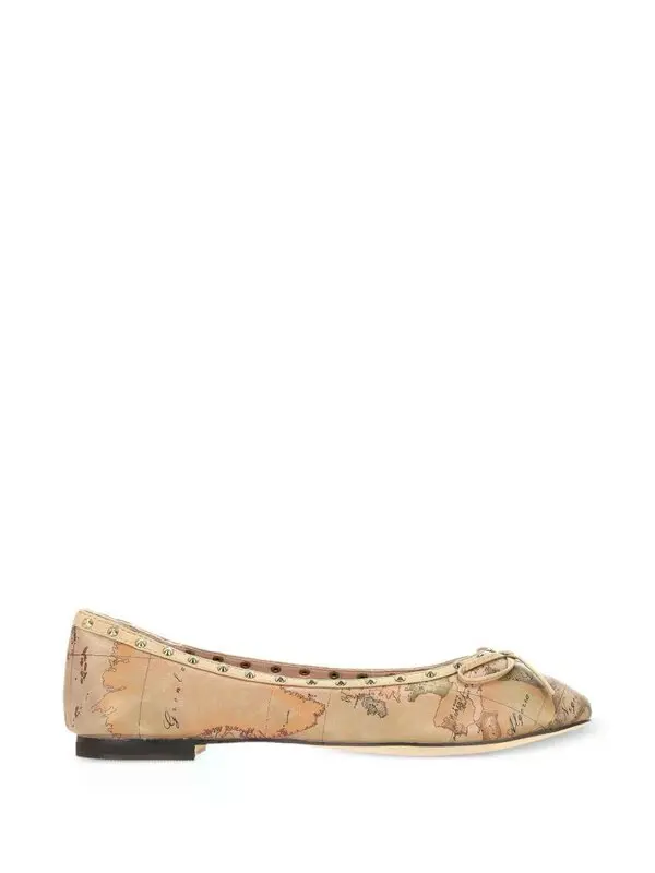 ALVIERO MARTINI 1° CLASSE Studded Ballet Flats With Bow Detailing