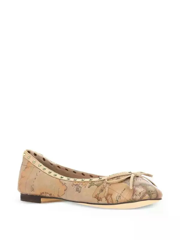 ALVIERO MARTINI 1° CLASSE Studded Ballet Flats With Bow Detailing
