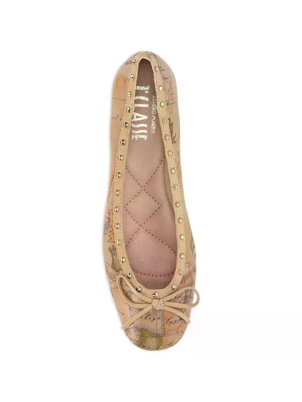ALVIERO MARTINI 1° CLASSE Studded Ballet Flats With Bow Detailing